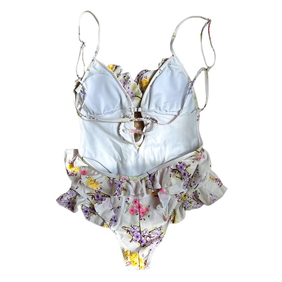 Swim | One Piece Ruffled Cutout Swimsuit | Poshmark